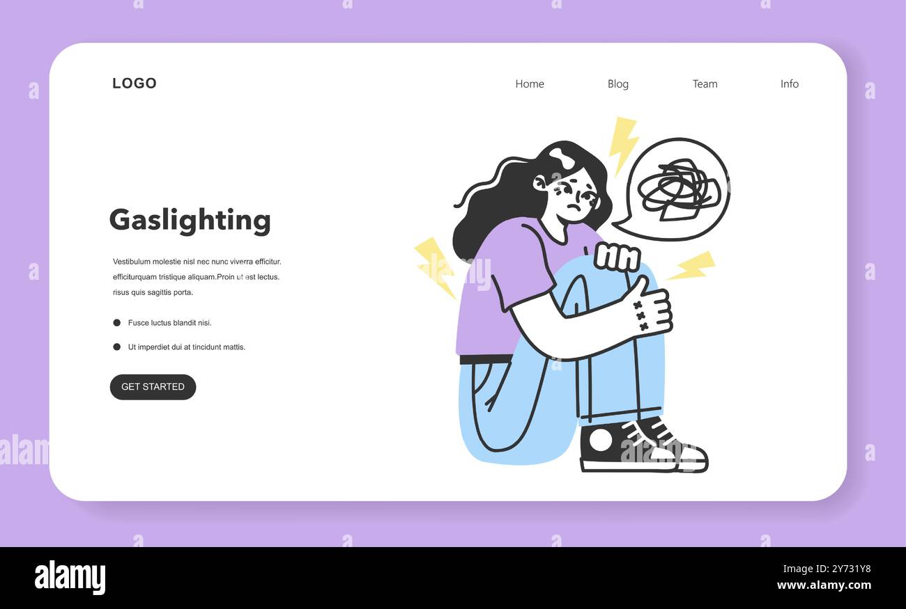 Psychological stress web banner or landing page. Character experiencing ...