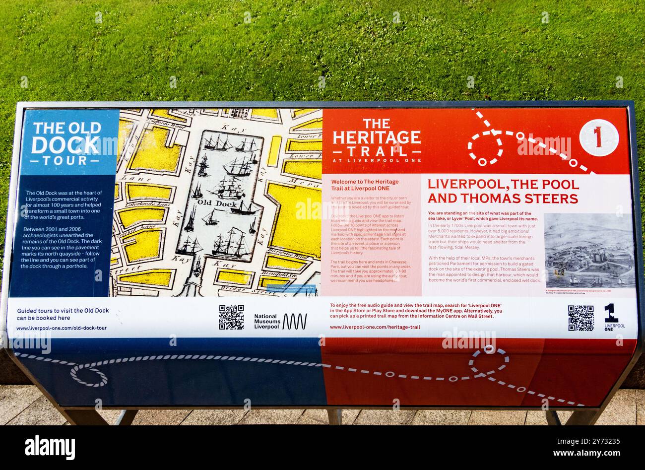 Tourist maps The Old Dock Tour and The Heritage Trail Stock Photo - Alamy