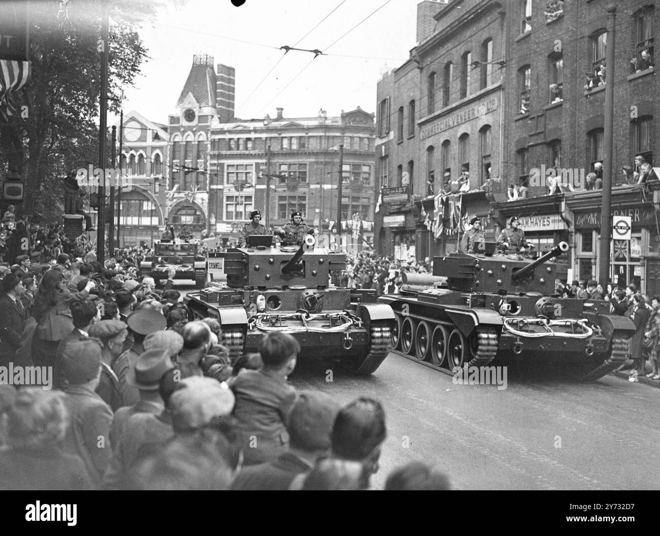 Victory day in London, Saturday, June 8, 1946. - - Picture shows: tanks ...