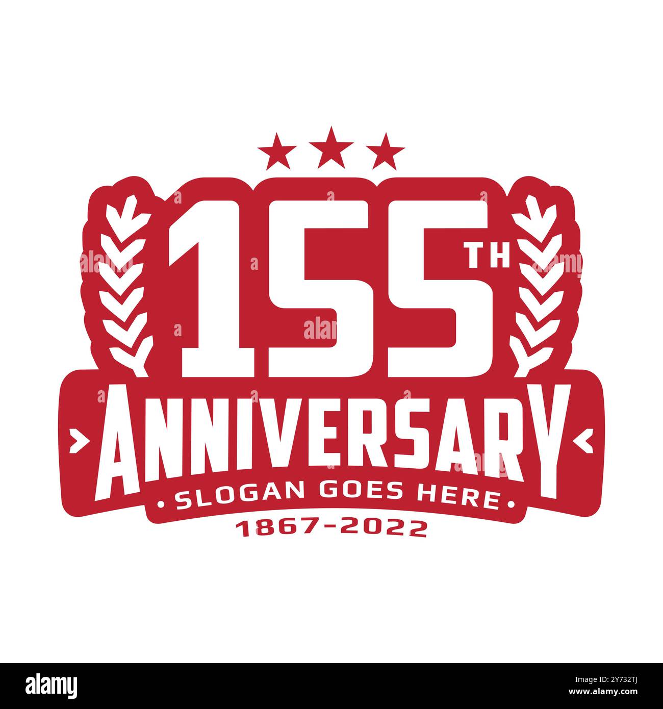 155 years anniversary logo design template. 155th anniversary ...