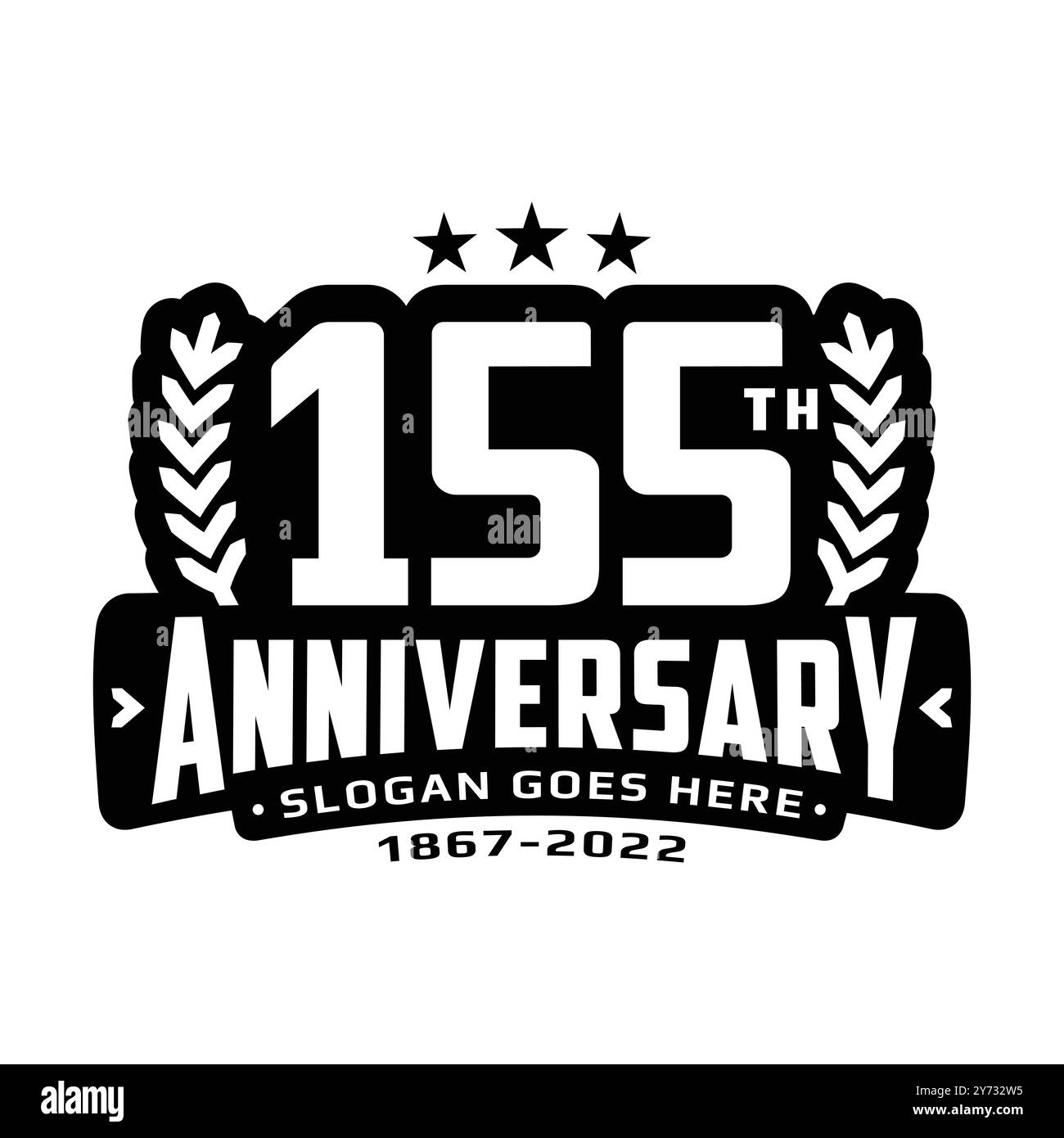155 years anniversary logo design template. 155th anniversary ...