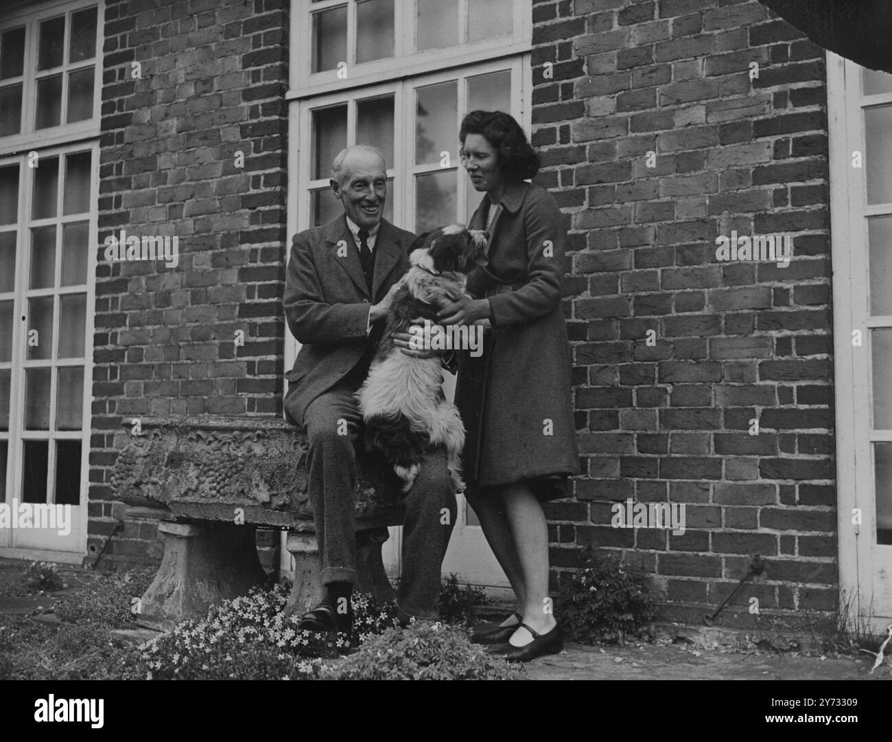 Sir William Cooke and his daughter Elisabeth with their dog, Peter ...
