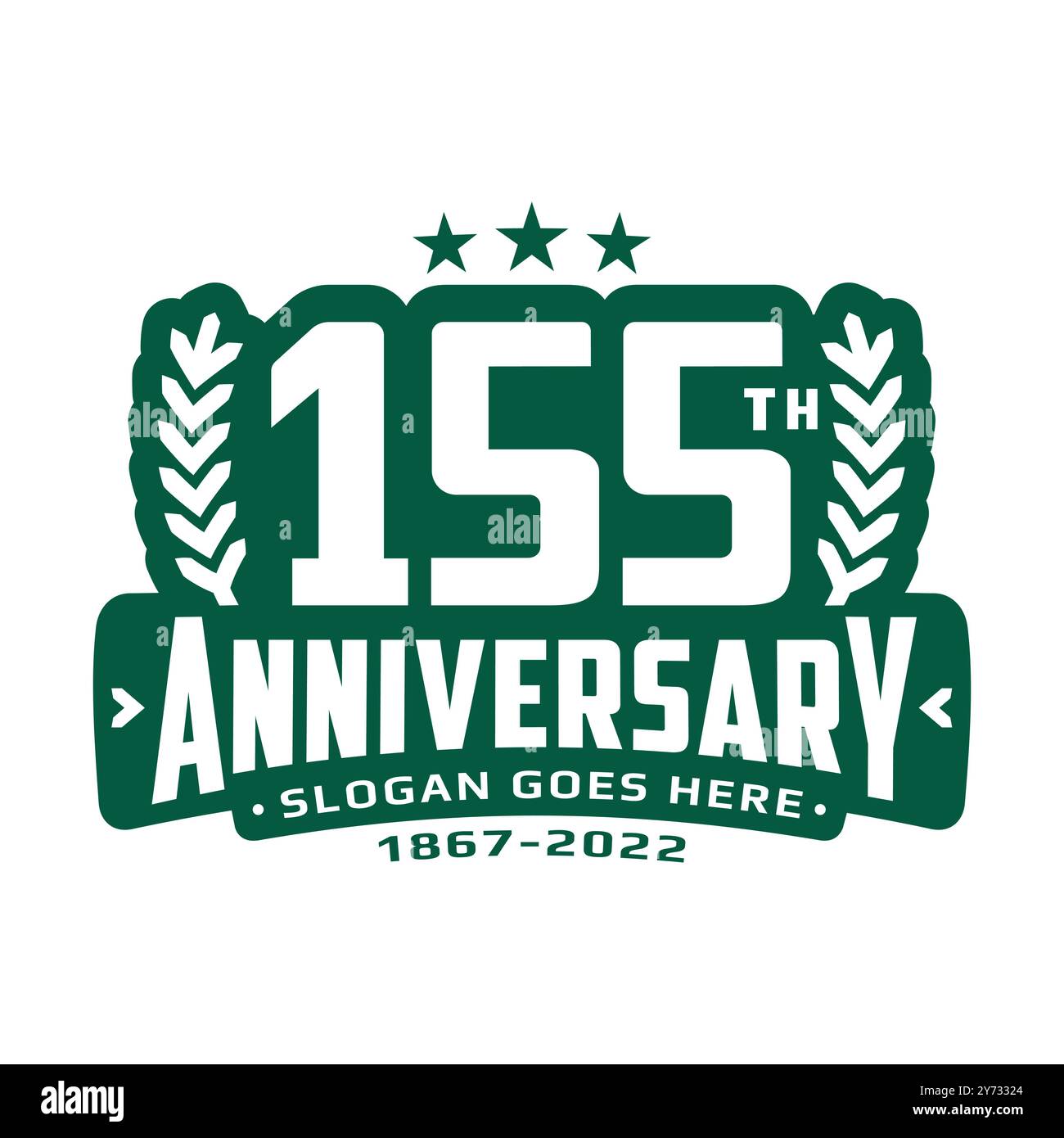 155 years anniversary logo design template. 155th anniversary ...