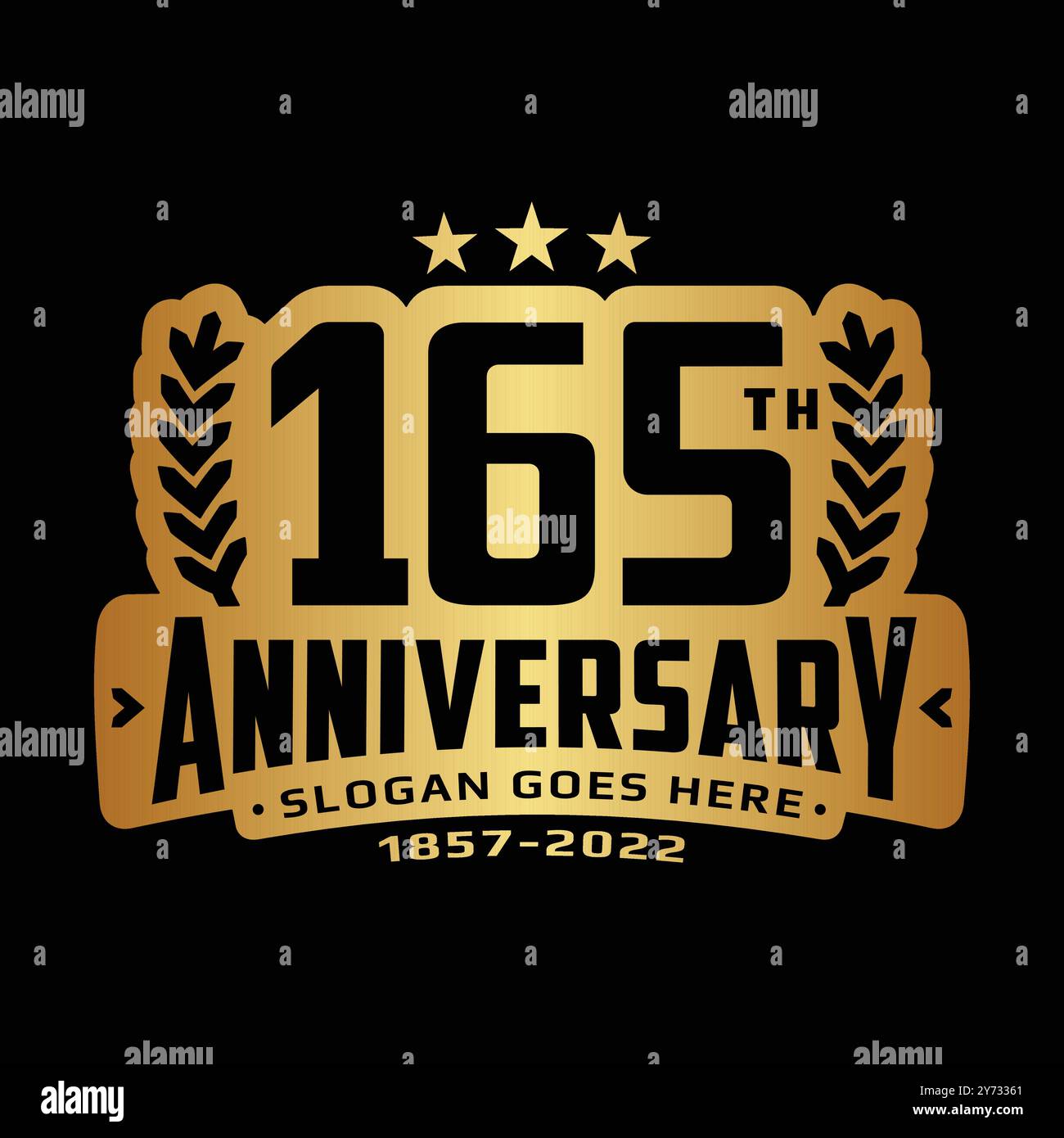165 years anniversary logo design template. 165th anniversary ...