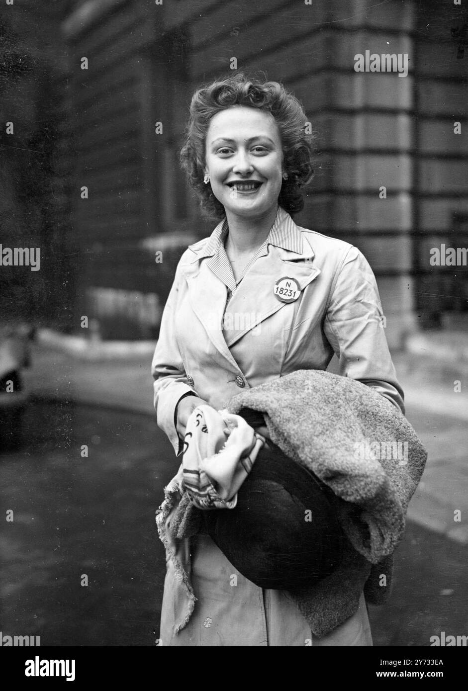 Christina McCann, a London bus conductor, arriving at a private view at ...