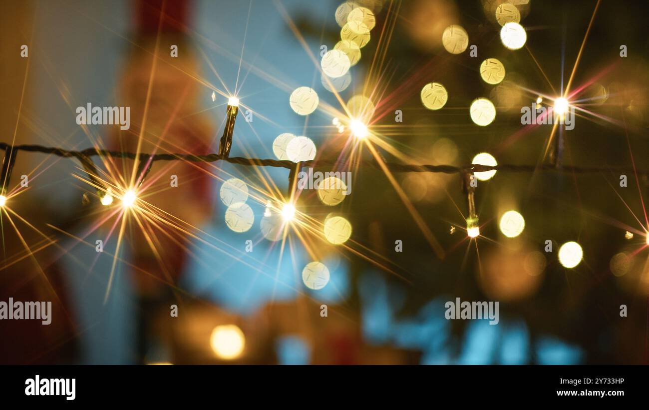 Christmas lights shine in the night Stock Photo - Alamy
