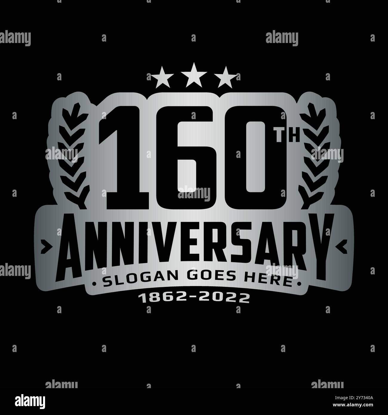 160 years anniversary logo design template. 160th anniversary ...