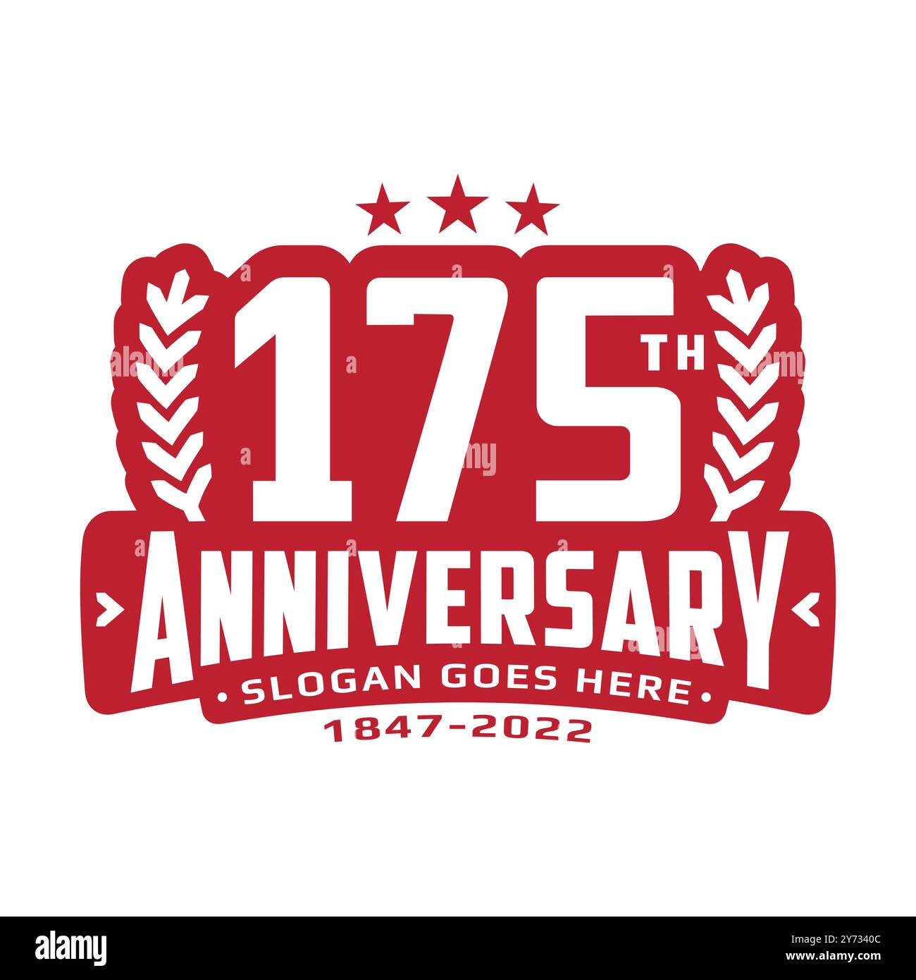 175 years anniversary logo design template. 175th anniversary celebration logotype. Vector and ...