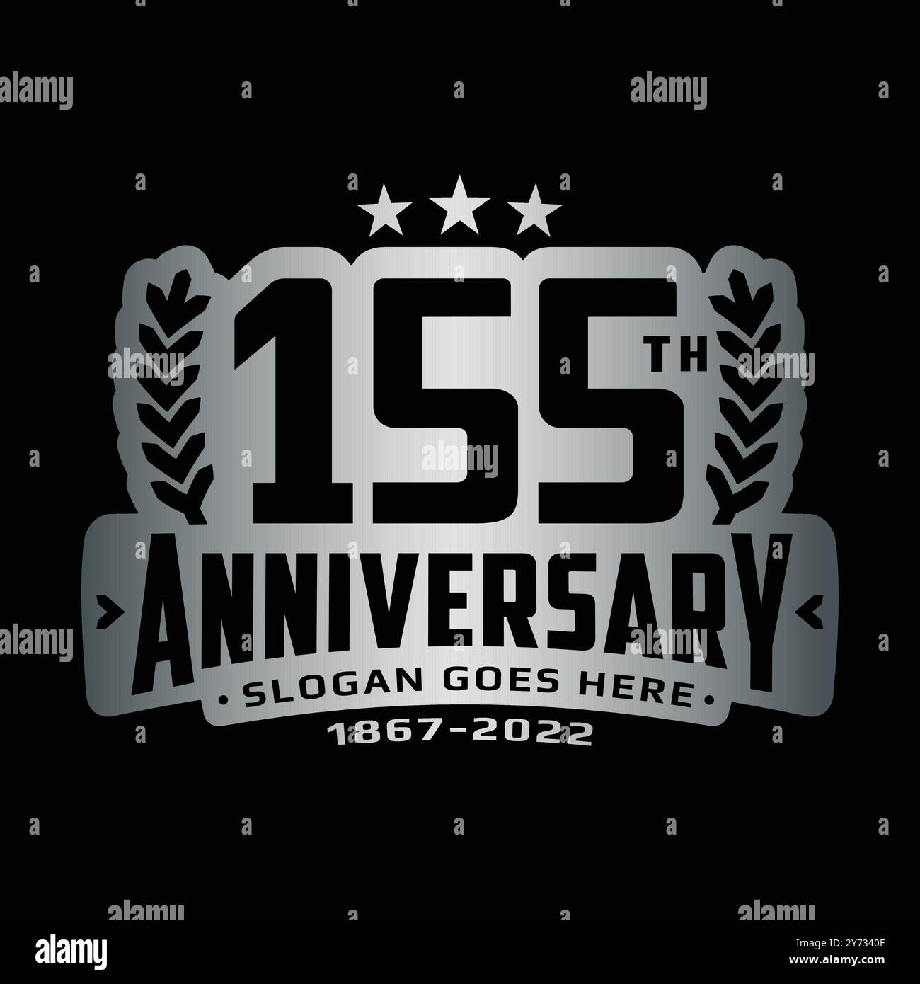 155 years anniversary logo design template. 155th anniversary ...