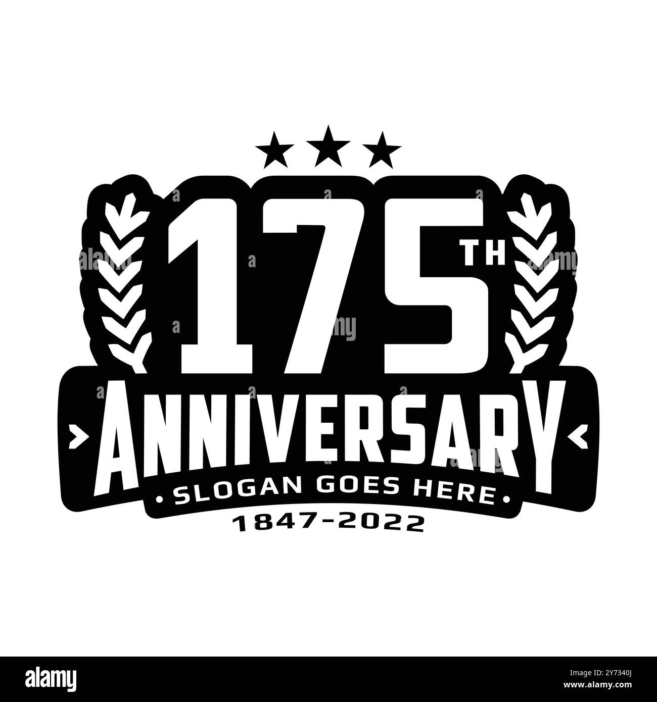 175 years anniversary logo design template. 175th anniversary celebration logotype. Vector and ...