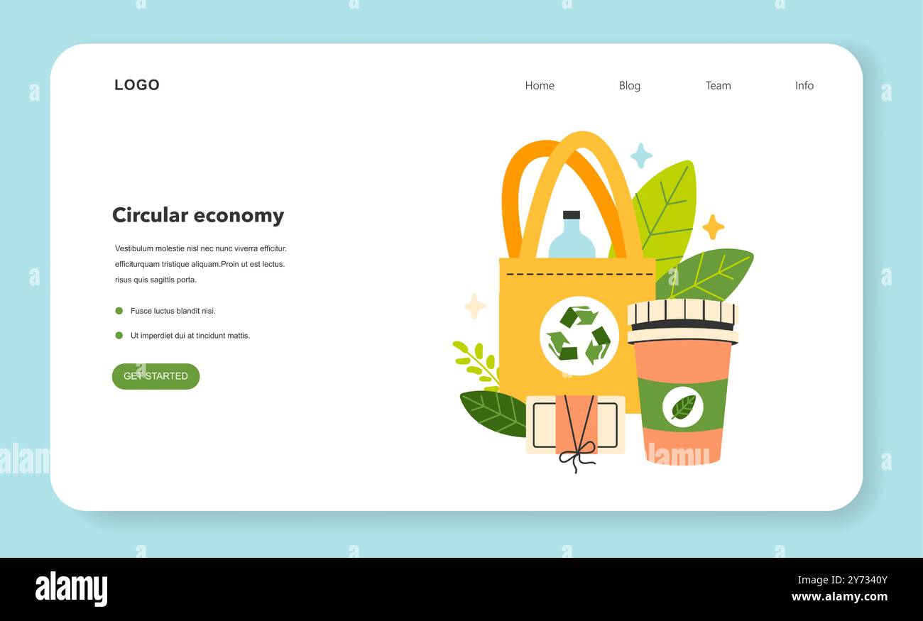 Zero waste movement web banner or landing page. Environmental ...
