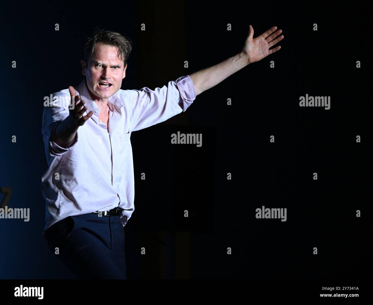 Berlin, Germany. 27th Sep, 2024. Fabian Hinrichs as Prime Minister ...