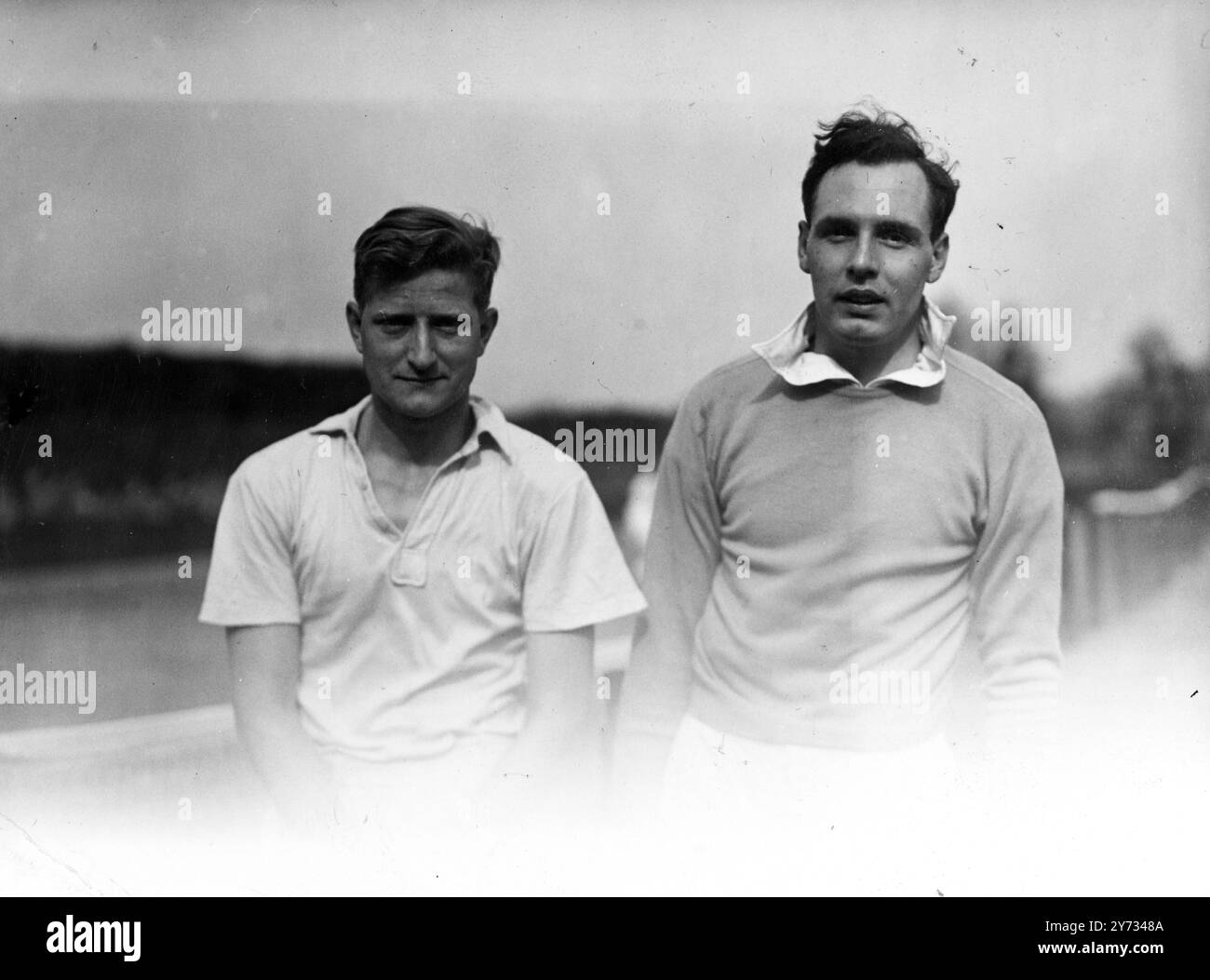 British tennis players Derek Martin (right) and Ronald Carter. 12 April ...