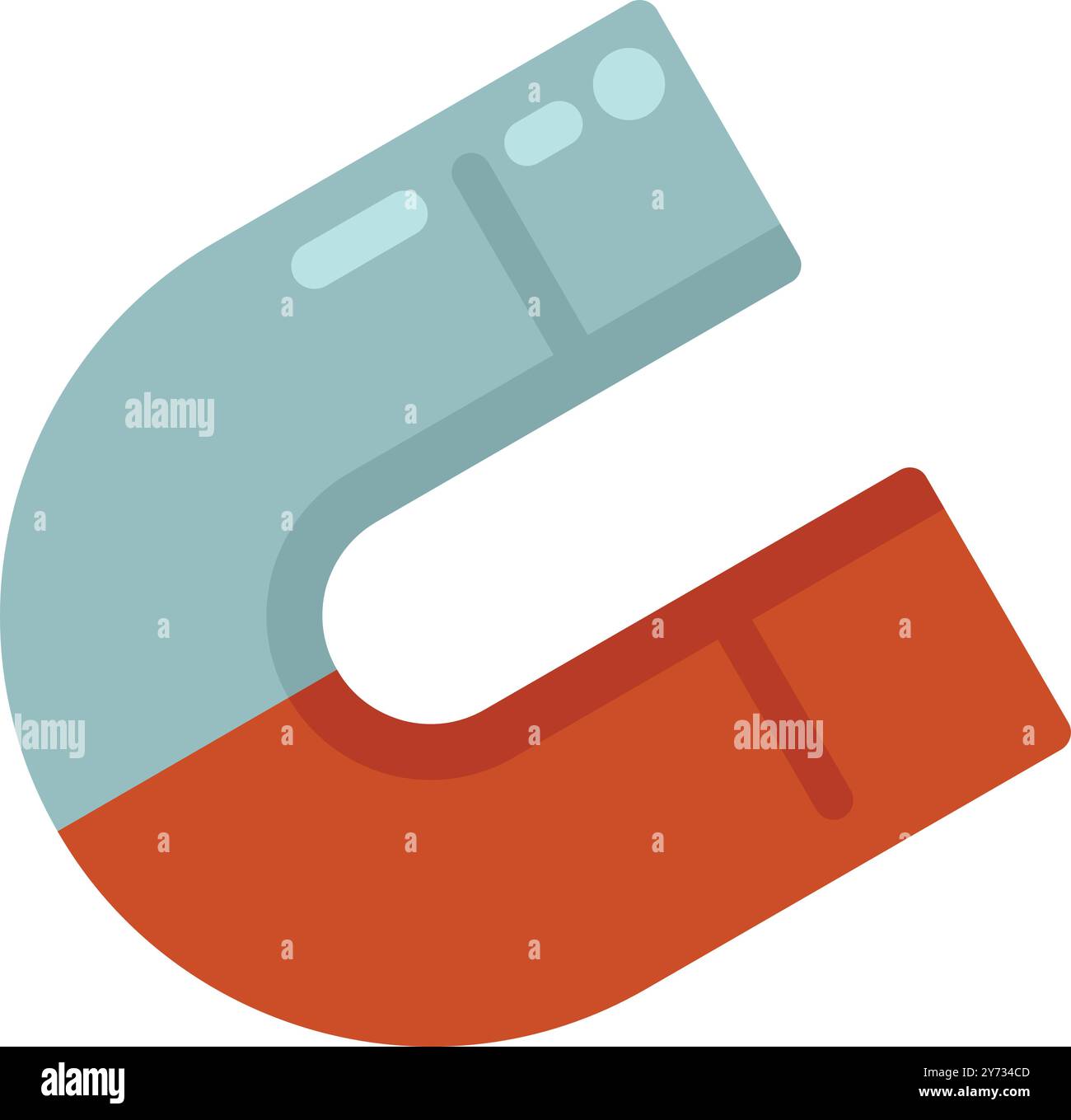 Horseshoe magnet with opposite poles attracting a metal object Stock ...