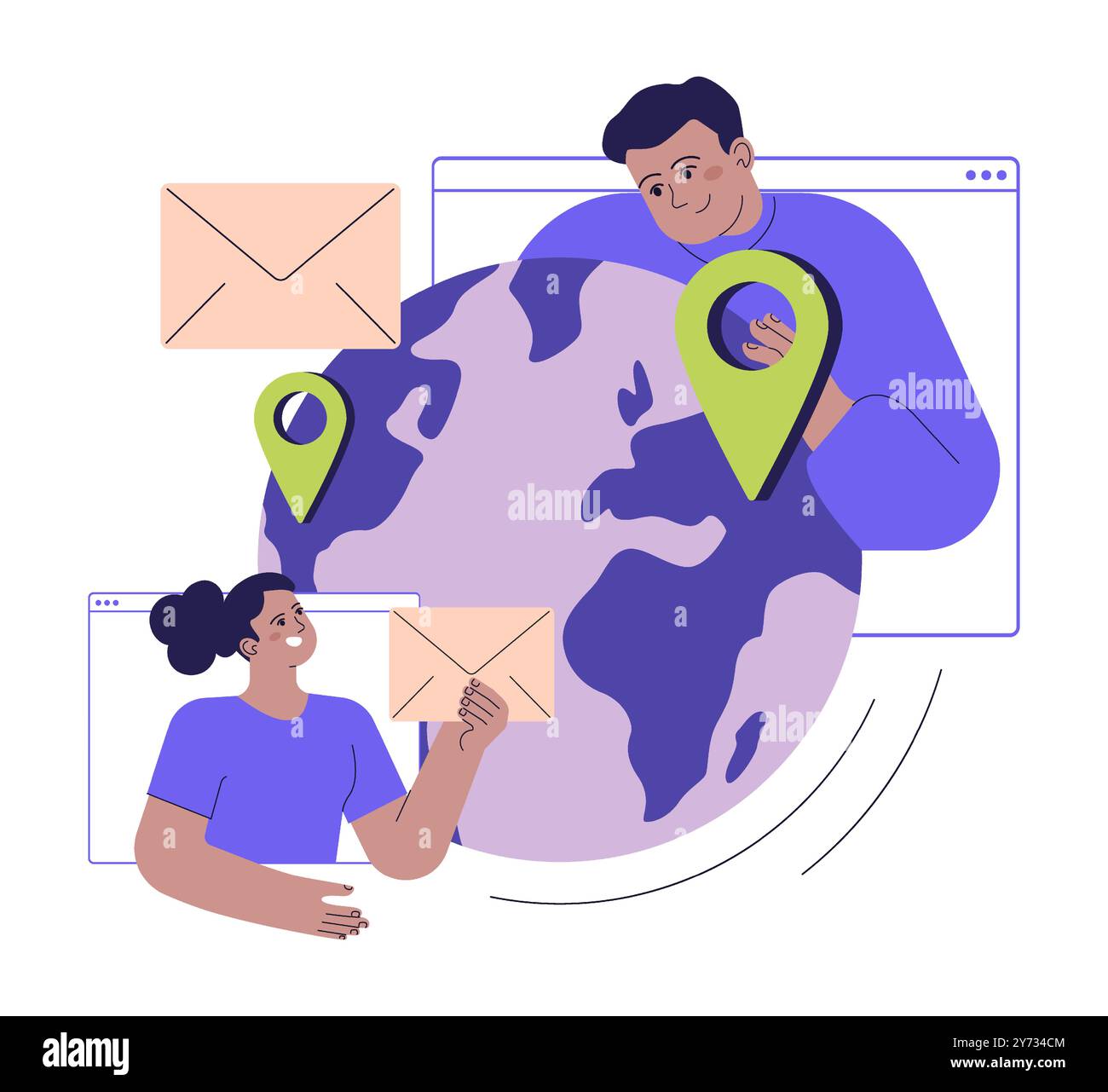 Positive aspect of social networks. Characters communicating with each ...