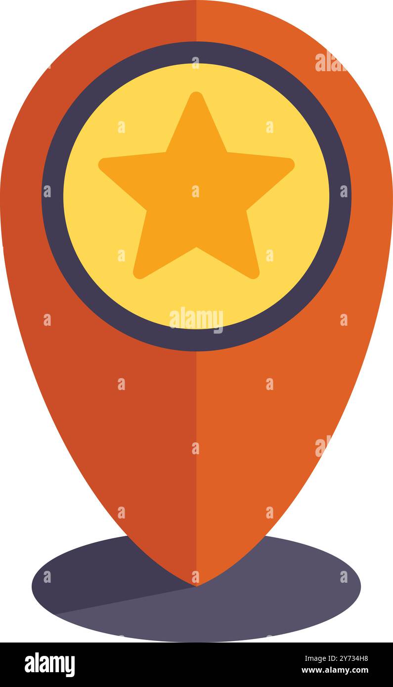 Orange location pin is pointing at a favorite destination marked by a ...