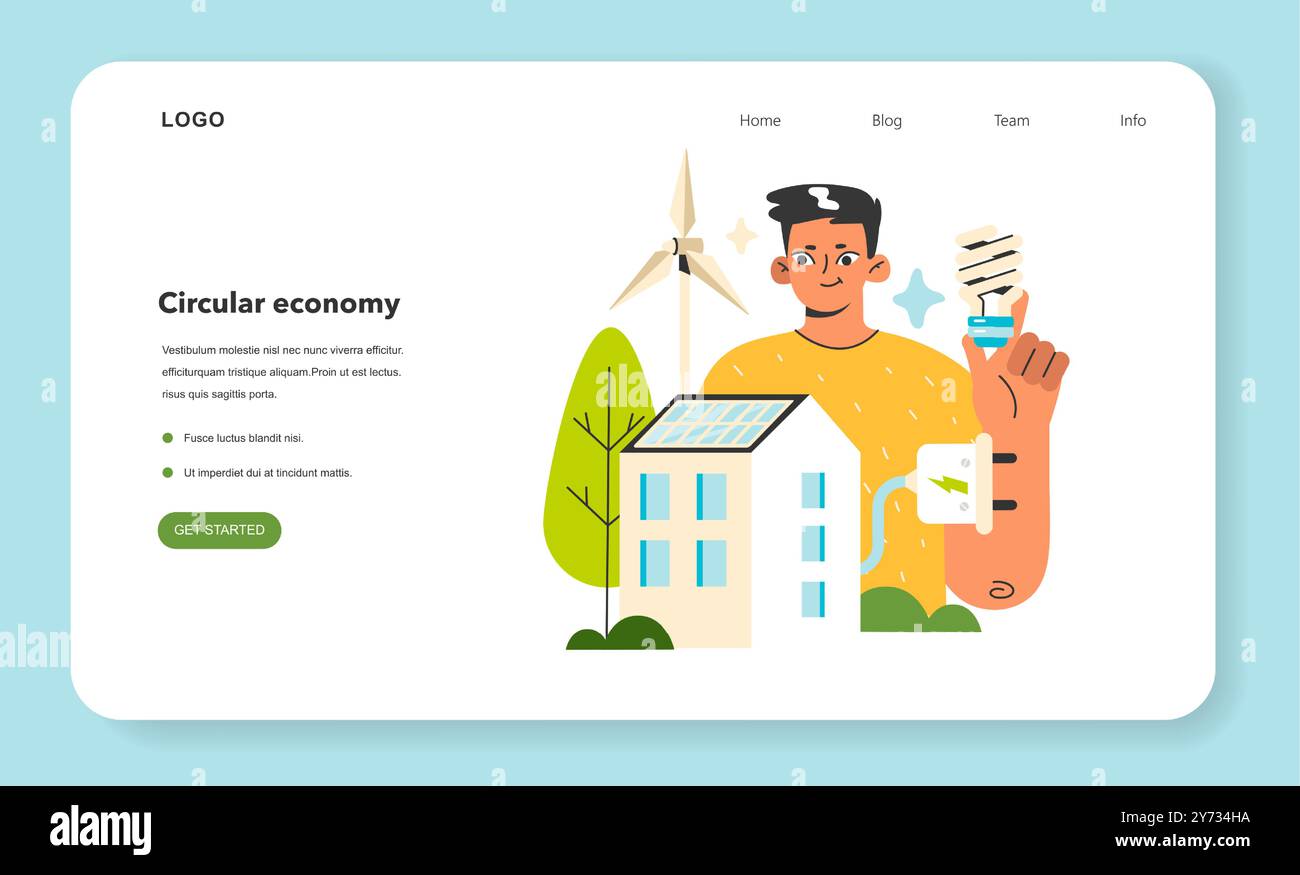 Resource efficiency web banner or landing page. Optimal reuse of the ...