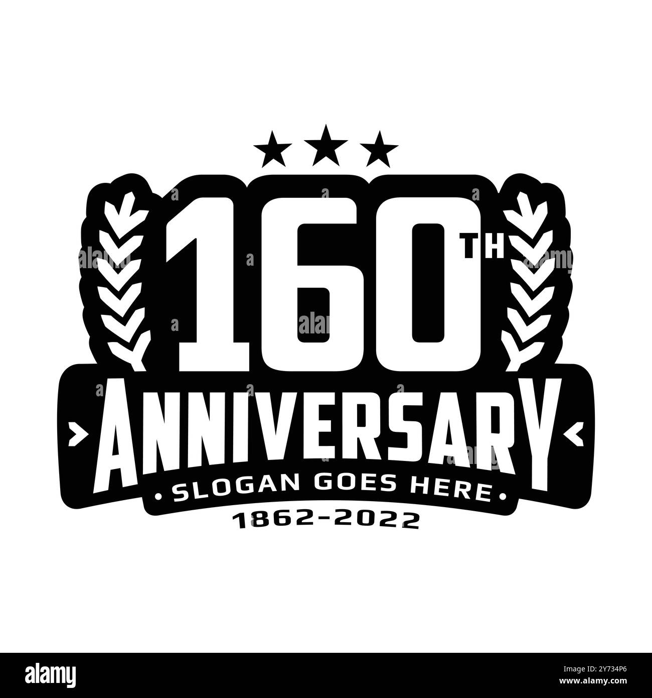 160 years anniversary logo design template. 160th anniversary ...
