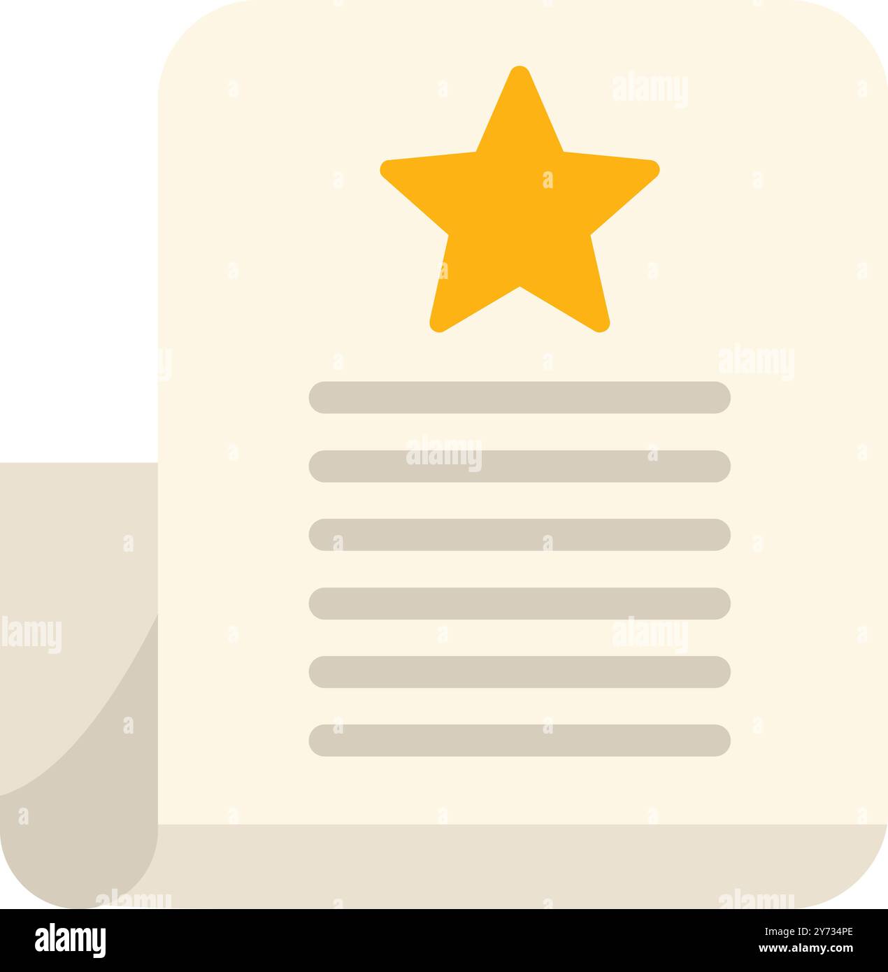 Simple document icon featuring a prominent star, symbolizing crucial ...