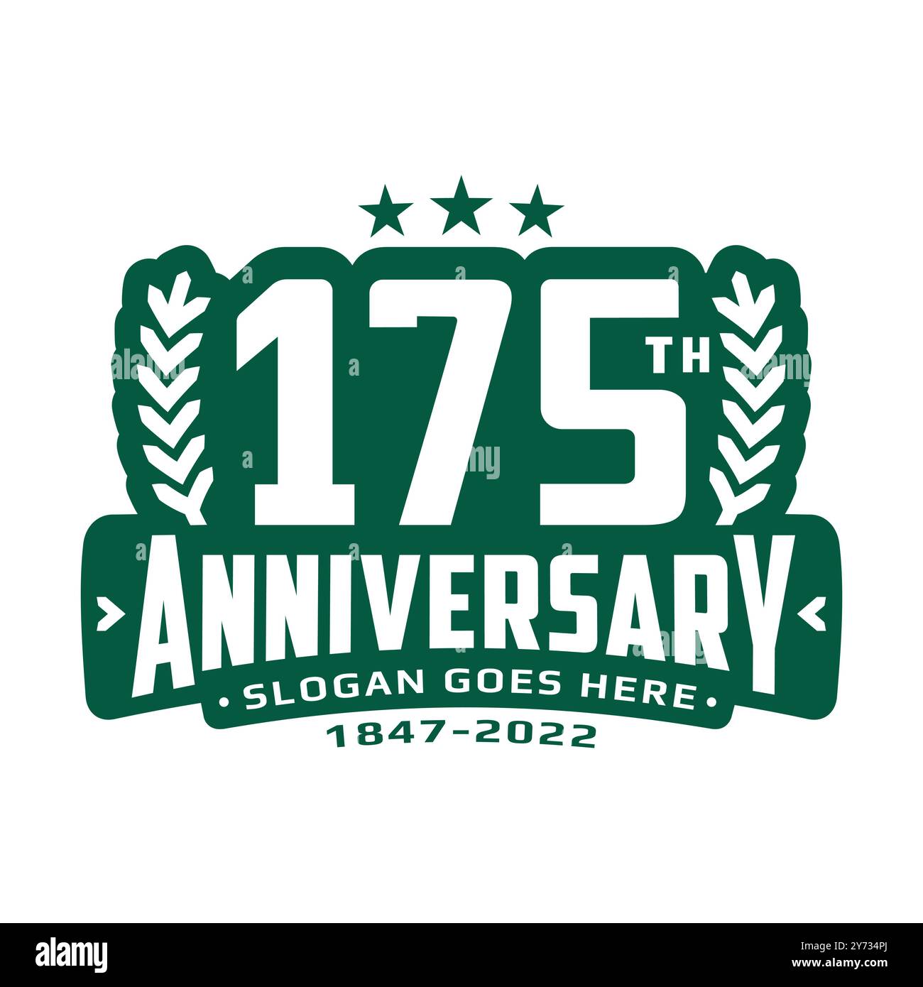 175 years anniversary logo design template. 175th anniversary celebration logotype. Vector and ...
