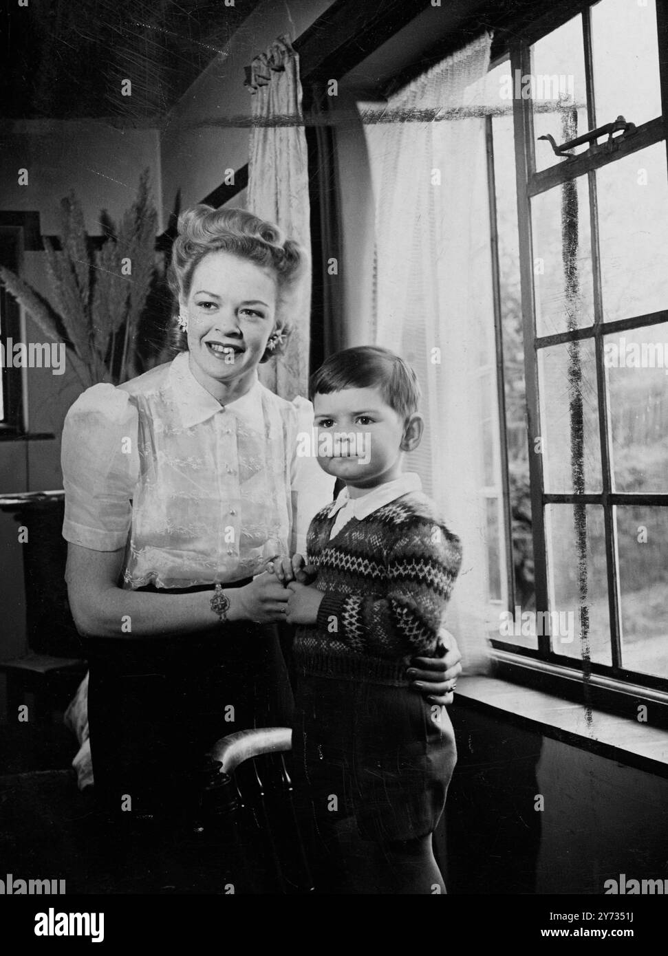 Pamela May and her son at home. Miss May, ballerina of the Sadler's ...