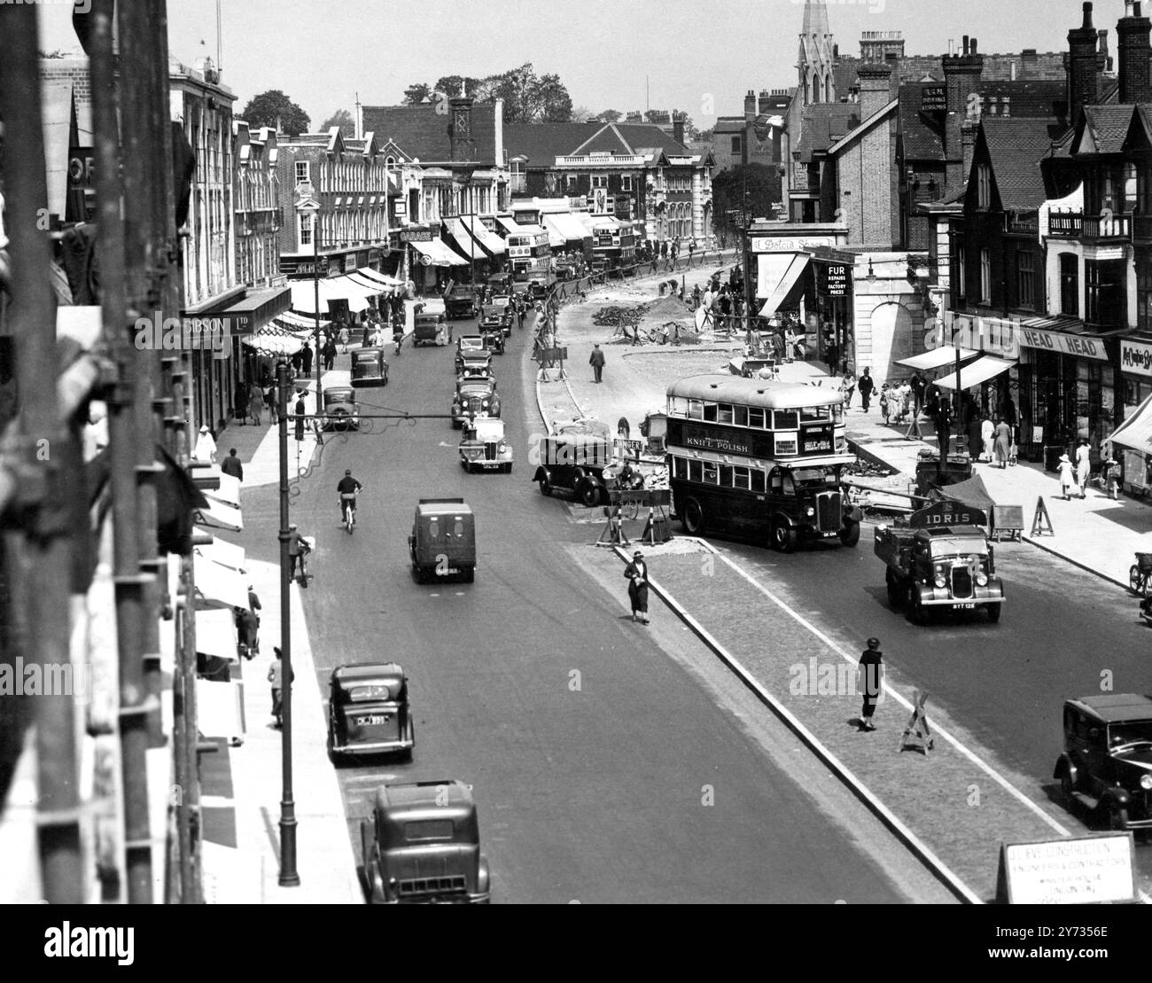 A view of the widening of the High Street in Bromley , Kent , in the ...