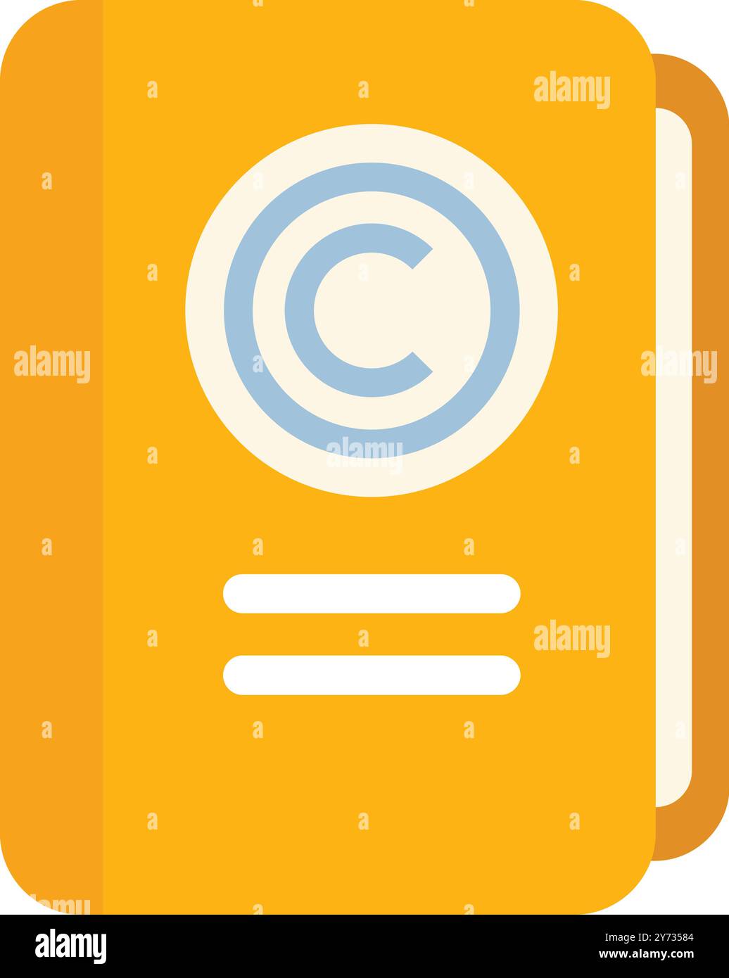 Yellow book cover showing copyright symbol, depicting the concept of ...