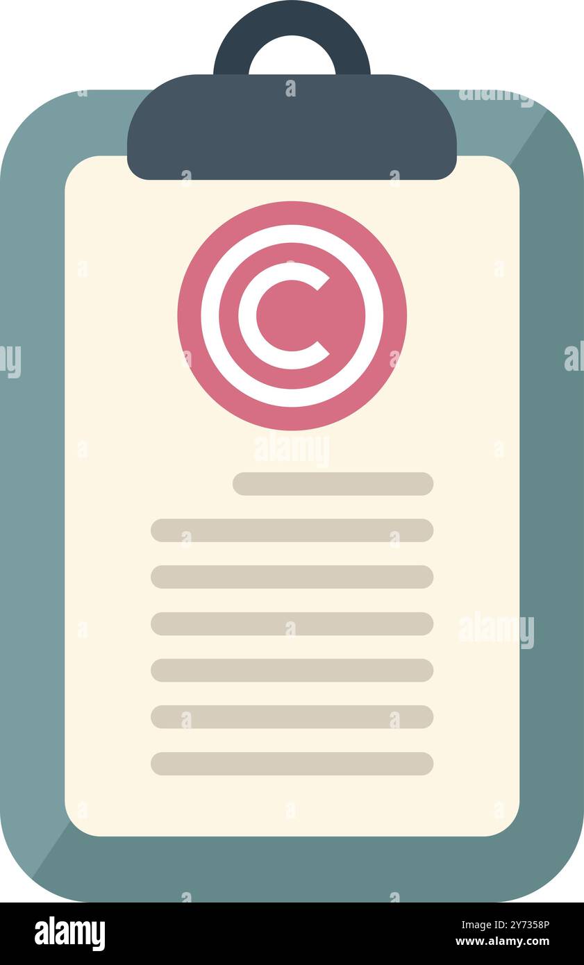 Clipboard showing copyright symbol and legal text, referring to ...