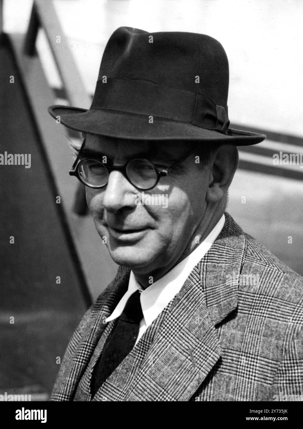 Sir Christopher Warner pictured as he boarded a BEA Viking airliner at ...
