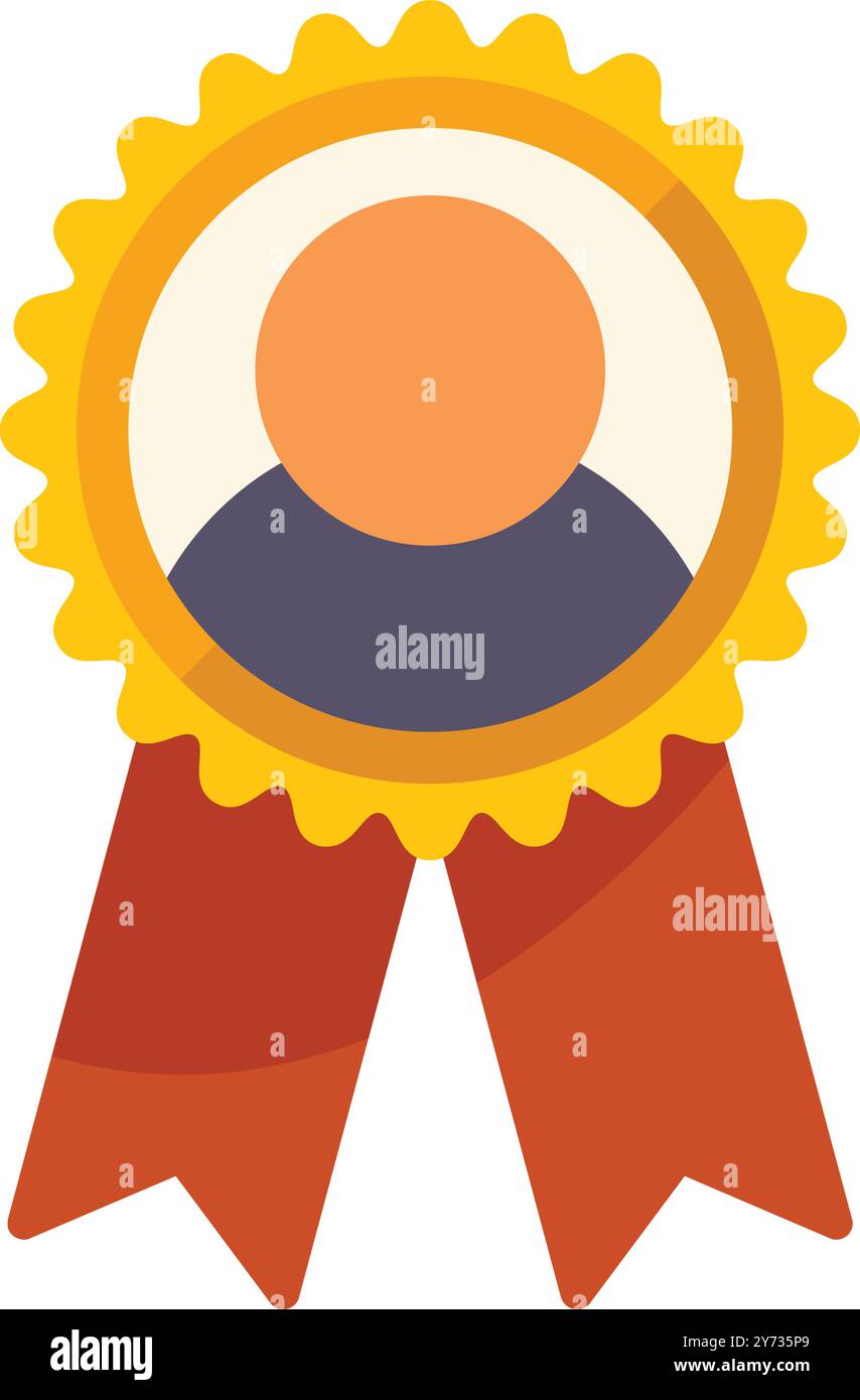 Golden award ribbon with person icon representing achievement and ...