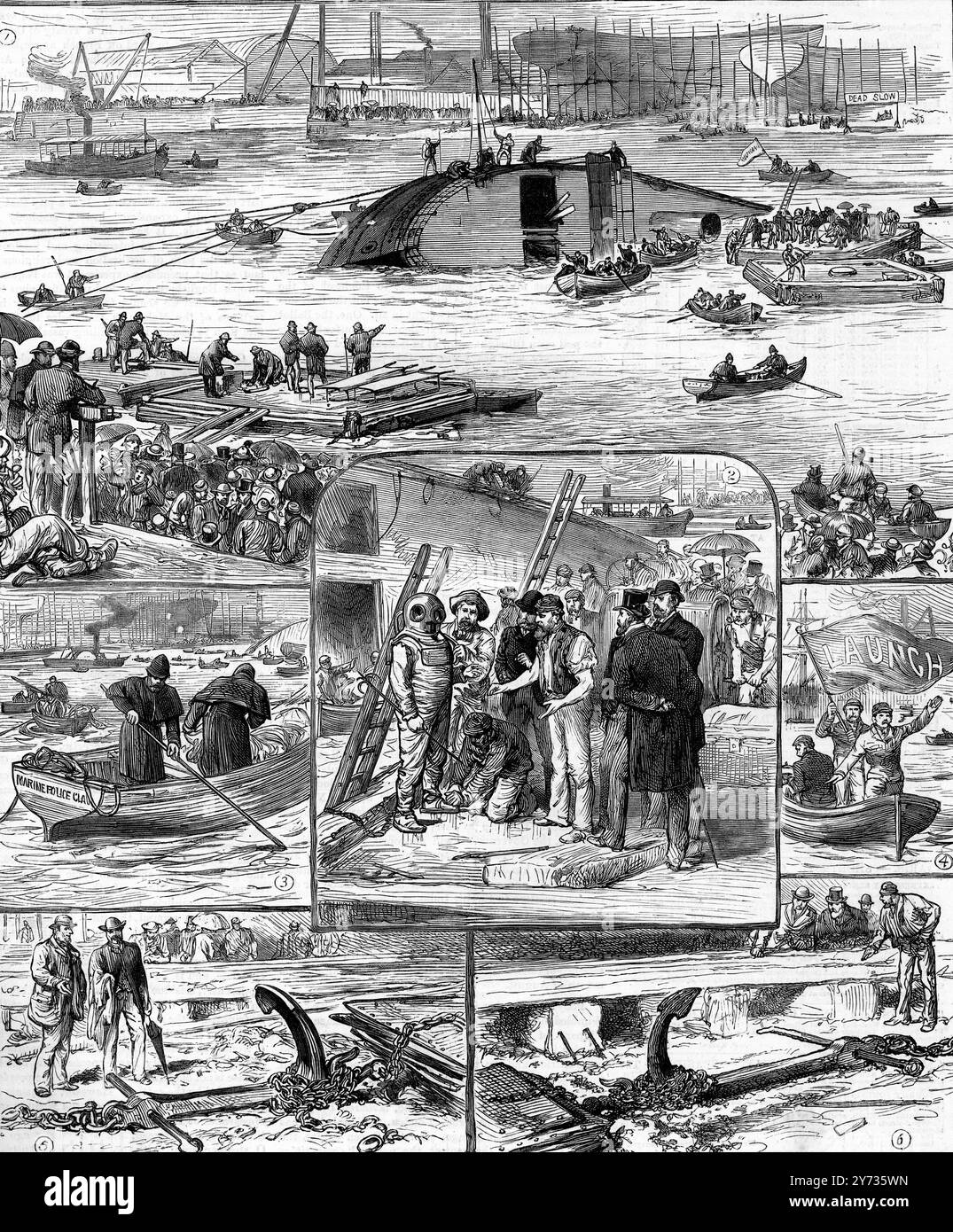 The great disaster at a ship launch on the Clyde : sinking of the SS ...