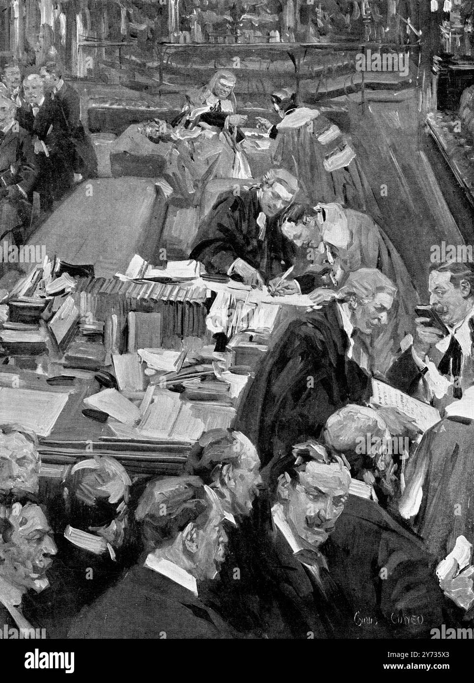 The opening of the " Veto " Parliament : Peers taking the oath . Will ...