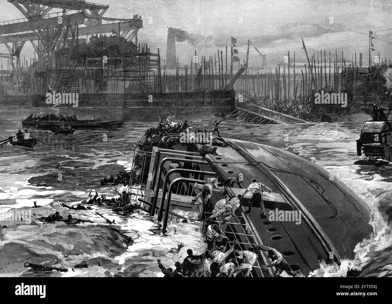 The great disaster at a ship launch on the Clyde : sinking of the SS ...