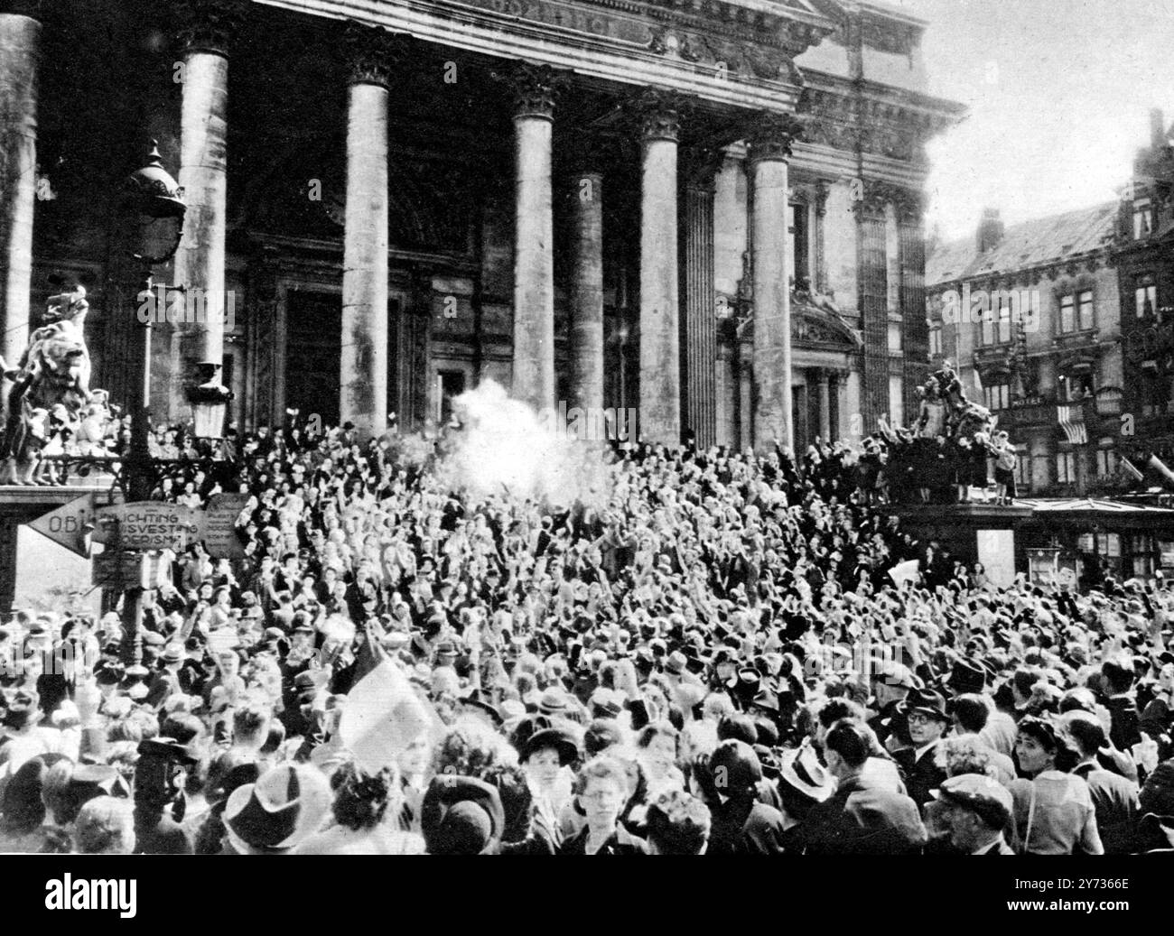 Liberation of Brussels In the great square in the centre of Brussels ...