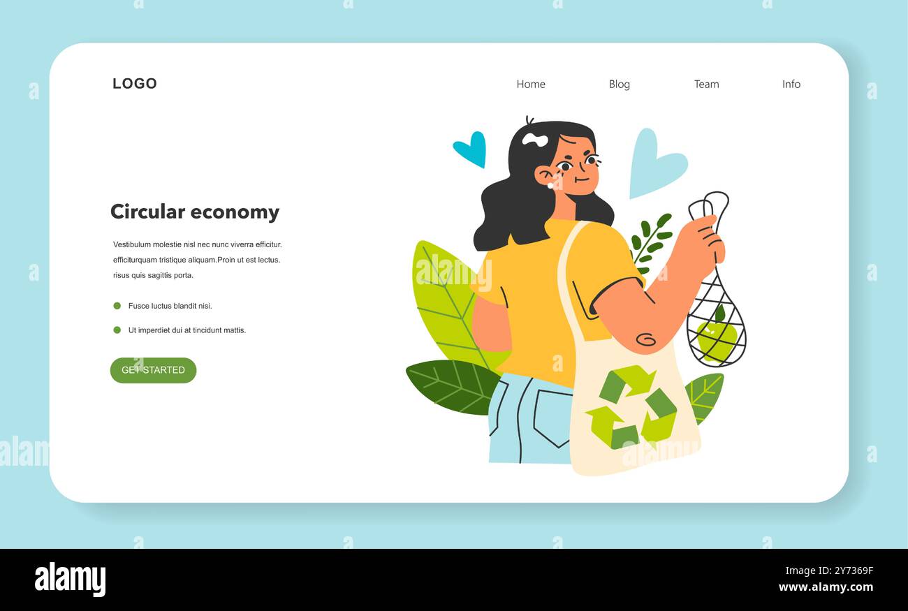 Zero waste movement web banner or landing page. Environmental ...