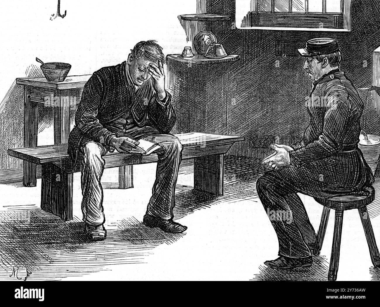 The condemned cell in Newgate Prison , London , England 22 March 1873 ...