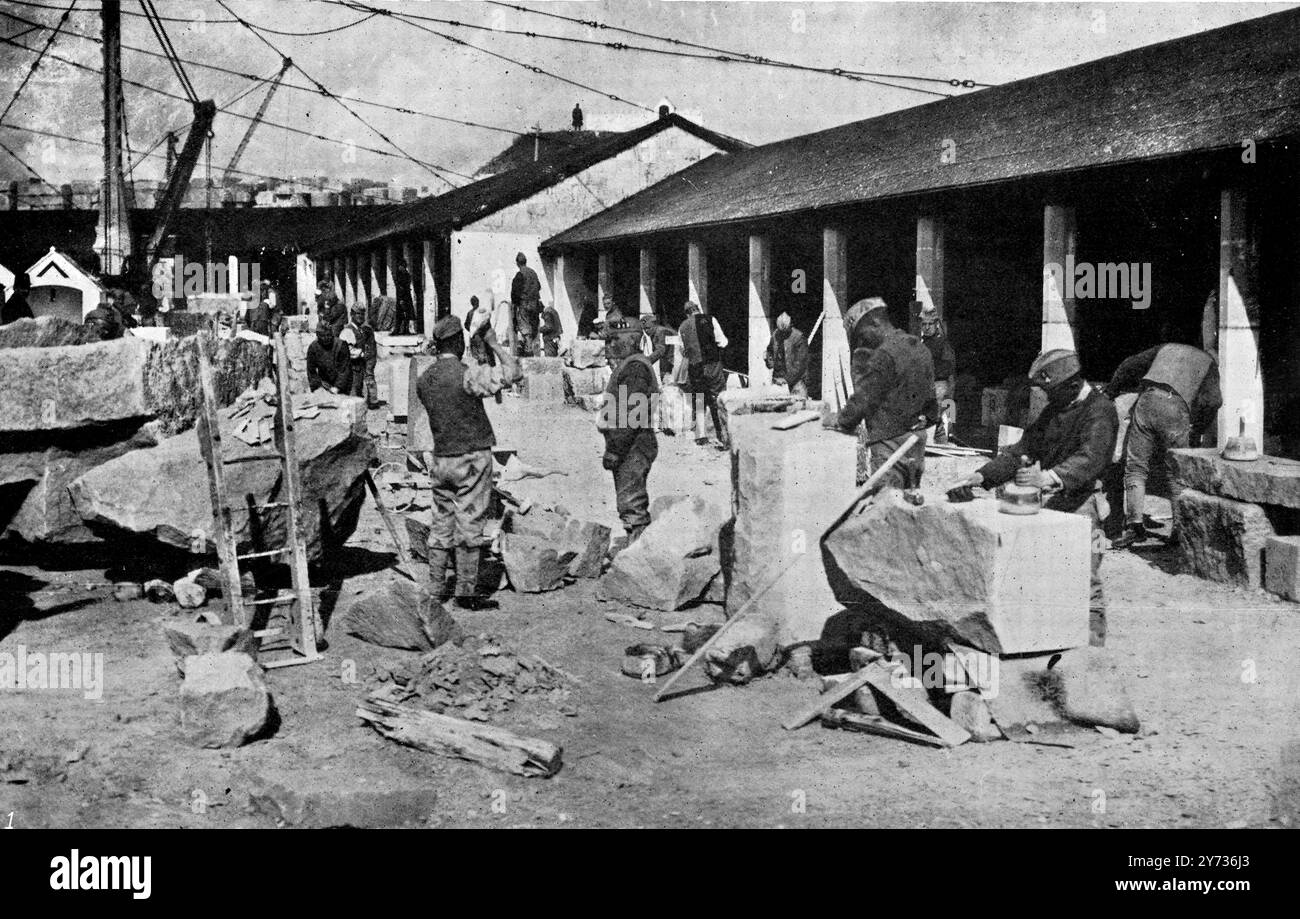 Convicts dressing stone for new prison buildings , Portland Prison ...