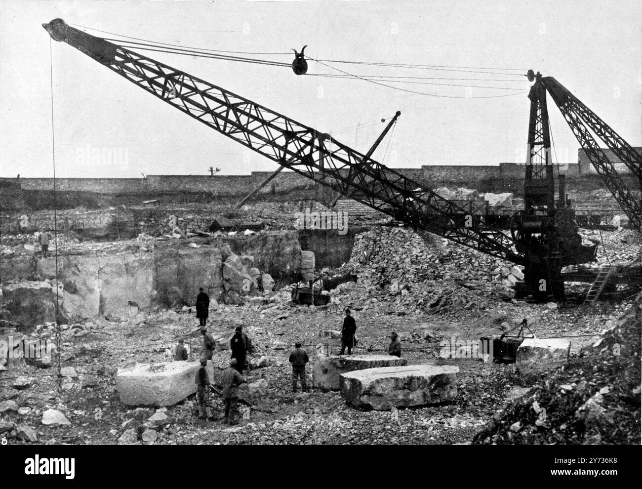 The Scene of much convict labour : Prisoners in the quarry , Portland ...