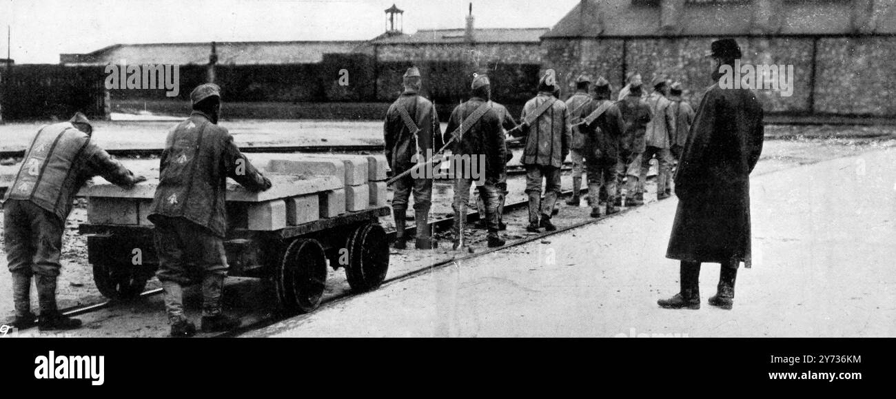 The Unskilled : Convicts drawing a truck of stones from the dressing ...