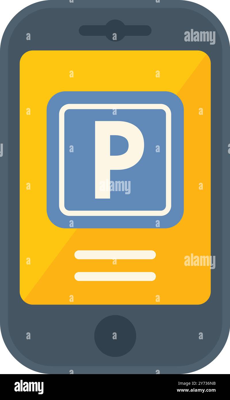 Modern smartphone showing parking app with parking sign on screen Stock ...