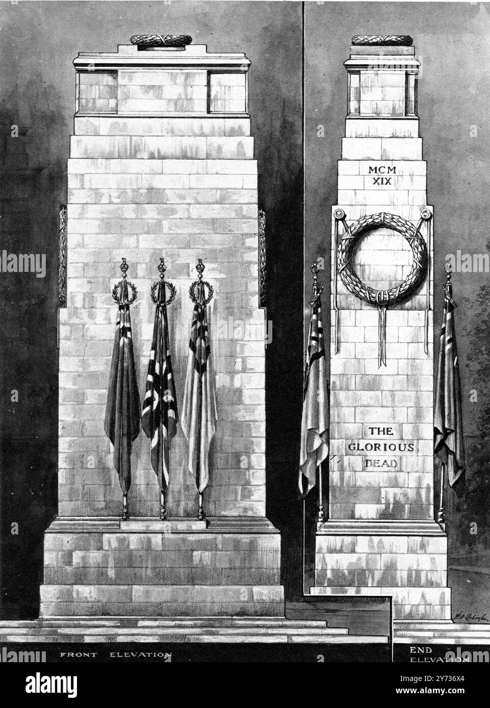 The Cenotaph Now in solid stone : The Cenotaph in Whitehall which the ...