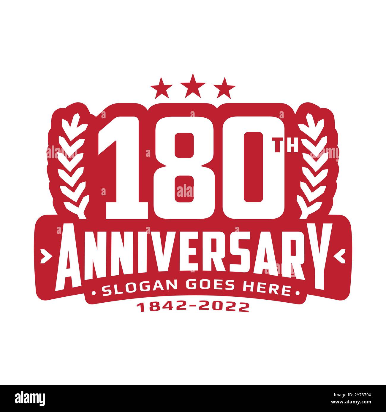 180 years anniversary logo design template. 180th anniversary ...