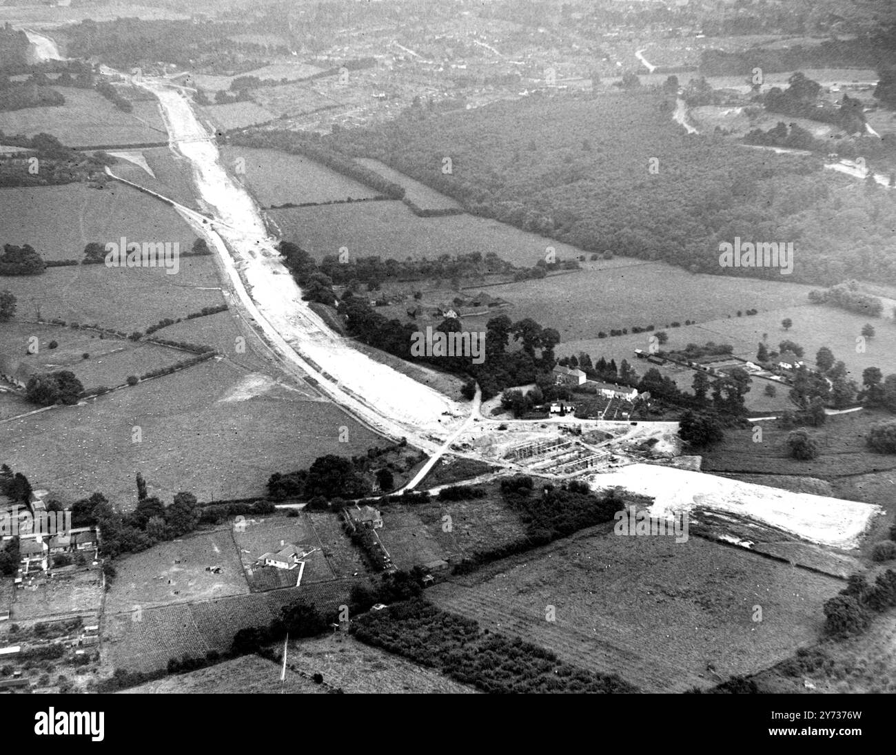 Aerial view of Maidstone's new By Pass under construction , Kent ...