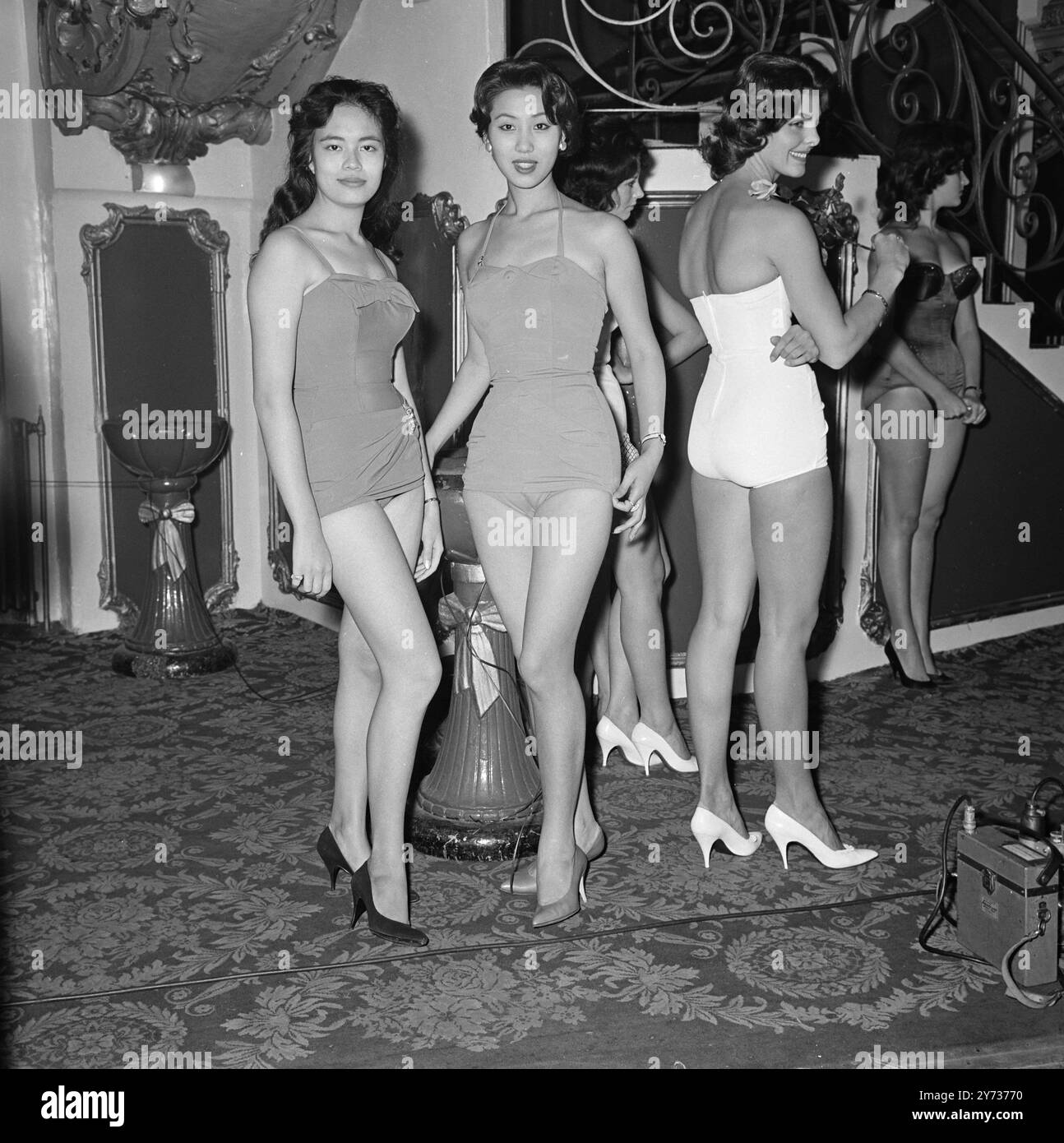 Miss World contestants Miss Hong Kong , Michele Mok ; Miss Korea ...