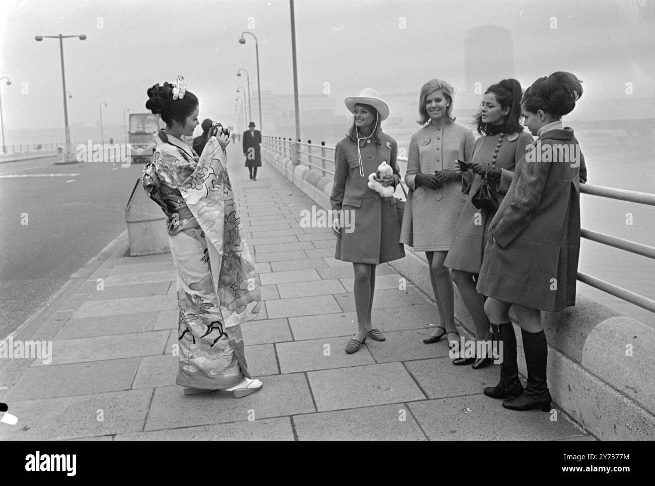 Miss Japan ( Chikako Toyama ) gets four of her rivals in the Miss World ...