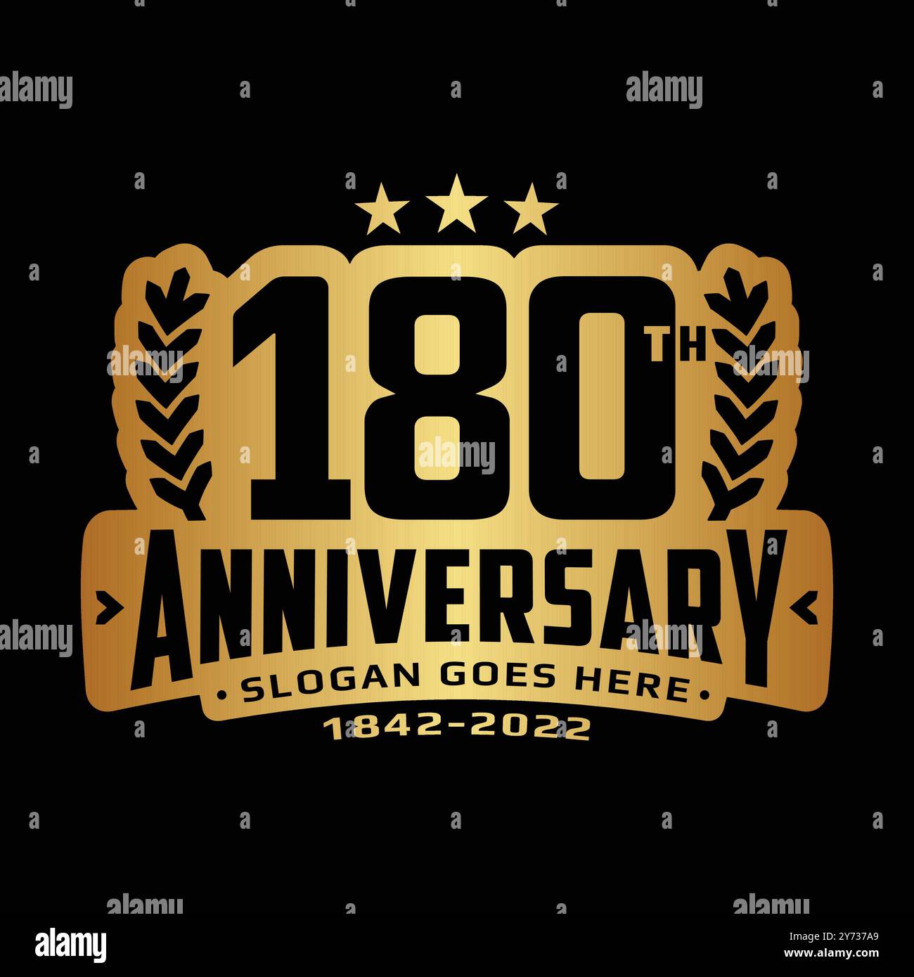 180 years anniversary logo design template. 180th anniversary ...