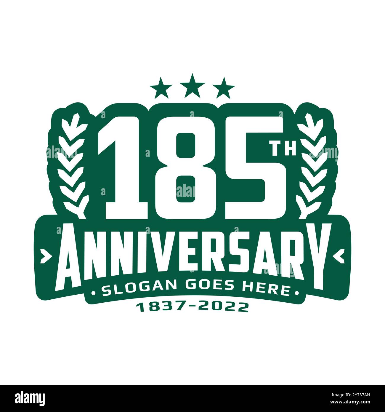 185 years anniversary logo design template. 185th anniversary ...