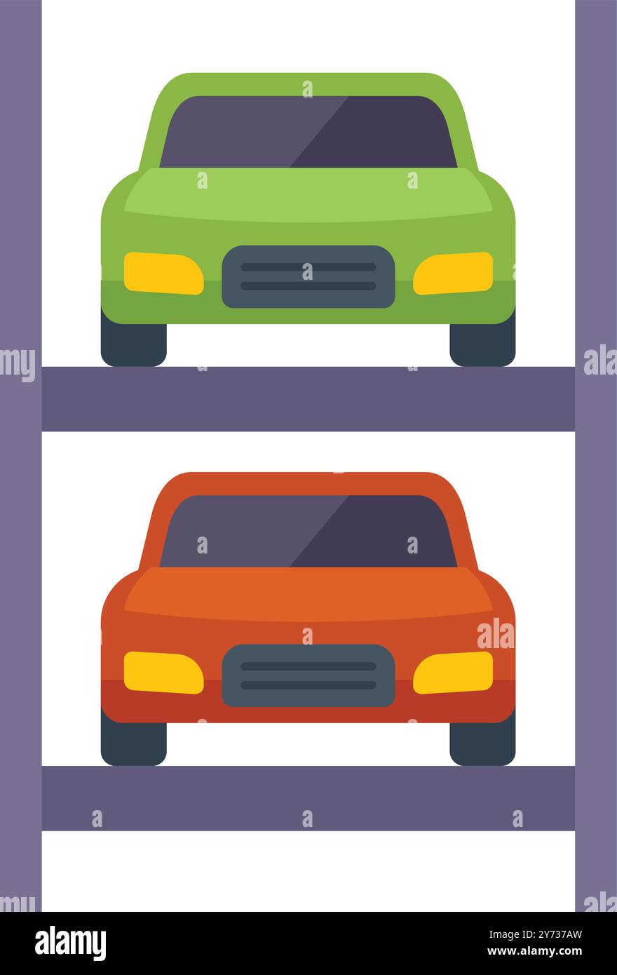 Modern automated parking system storing vehicles on two levels ...