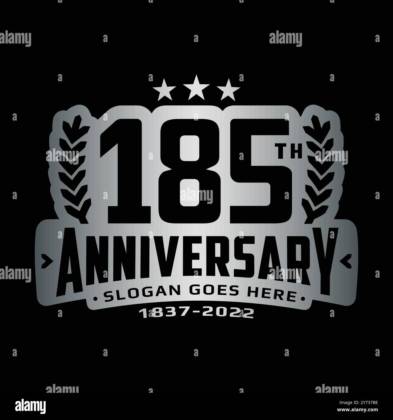185 years anniversary logo design template. 185th anniversary ...
