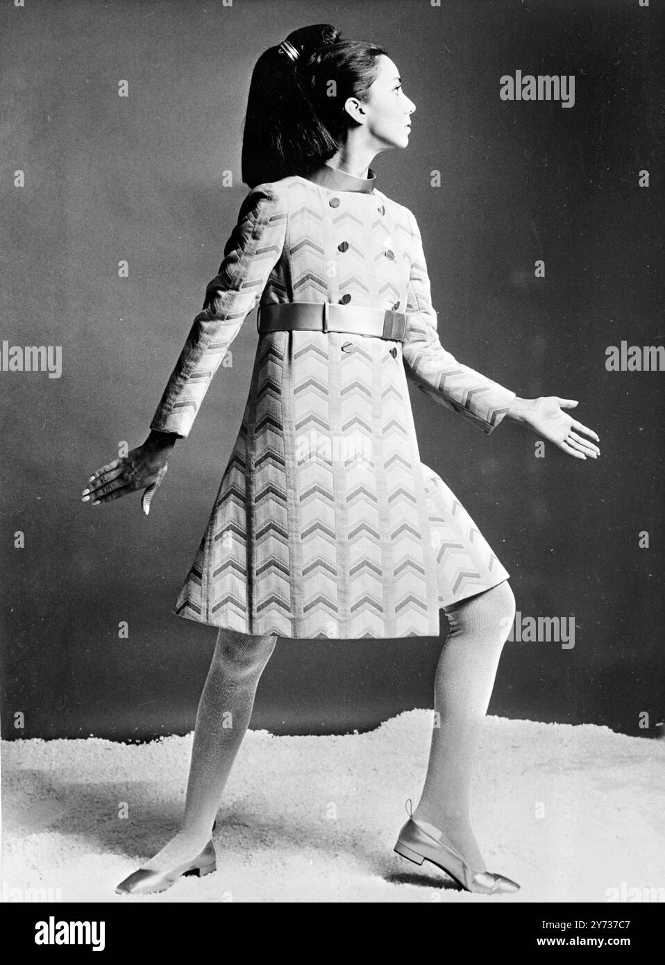 Ungaro fashion A coat dress ensemble in pure woolmark jacquard by ...